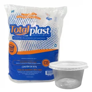 KIT POTE REDONDO 250ML C/24TOTALPLAST - DP Sachet