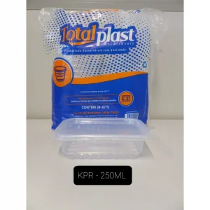 KIT POTE RETANGULAR 250ML C/24 TOTALPLAST - DP Sachet