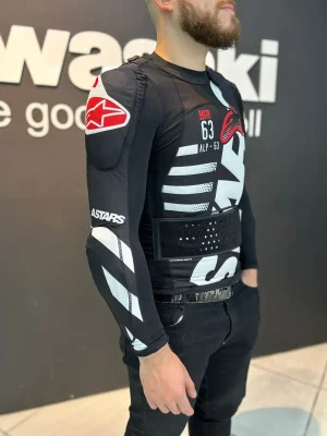 Colete Integral Alpinestars Sequence LS Preto/Branco/Vermelho - Spinelli Motos Boutique