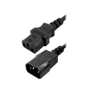 Cabo Força AC IEC C13 x C14 3 Metros Extensão 3m 3x0,75mm Macho x Fêmea ...