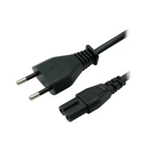 Cabo de Forca AC Tipo 8 10A 2P 2x0,75mm 3m Preto Plugue C7 - Eletrônica ...