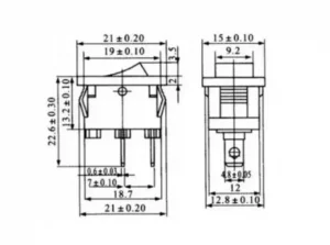 Chave Gangorra 2 Terminais 2A/8A 250V BRANCA 21x15x13,2mm - Eletrônica ...