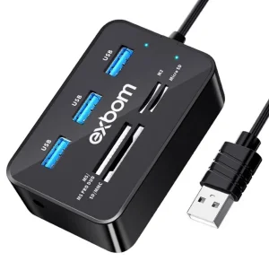 Hub Usb 7x1 c/ 3 Portas Usb 2.0 / Sd / Micro Sd / M2 / Ms UH-R230 ...