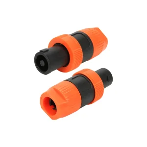 PLUG SPEAKON PLASTICO - SPEAKON MACHO 4 VIAS C/ TRAVA - LARANJA ...