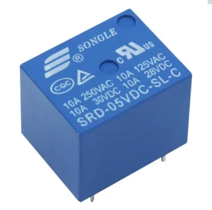 Rele 5VDC 10A AZUL 5 Pinos SRD-05VDC-SL-C - Eletrônica System